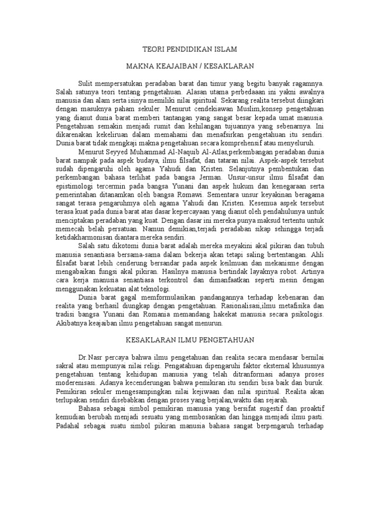 Teori Pendidikan Islam | PDF