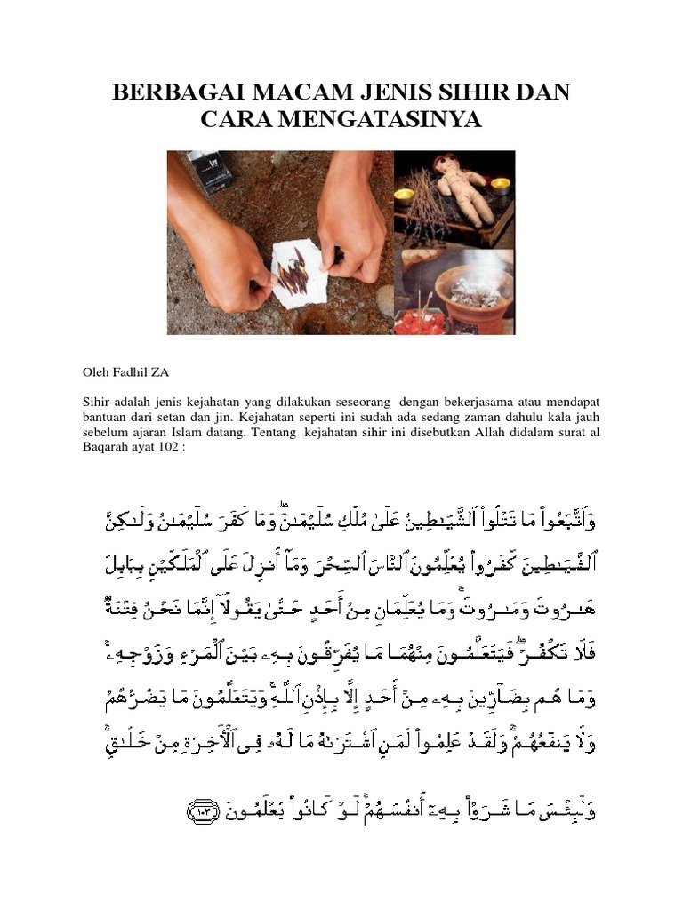 Berbagai Macam Jenis Sihir Dan Cara Mengatasinya | PDF