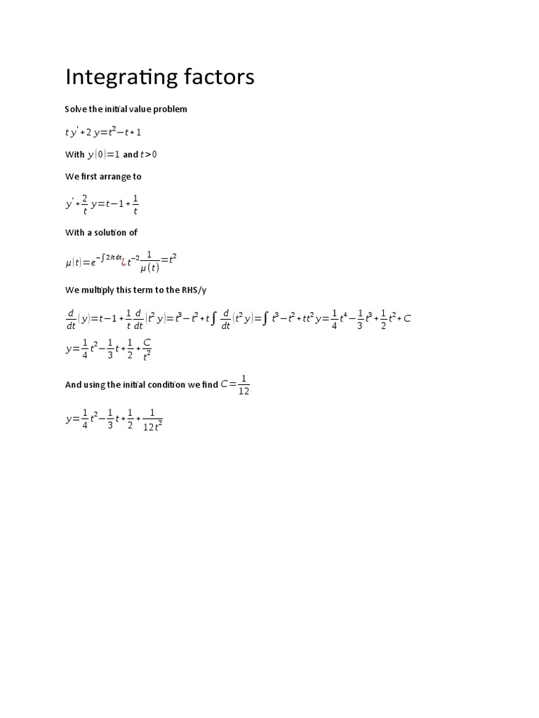 Integrating Factors | PDF