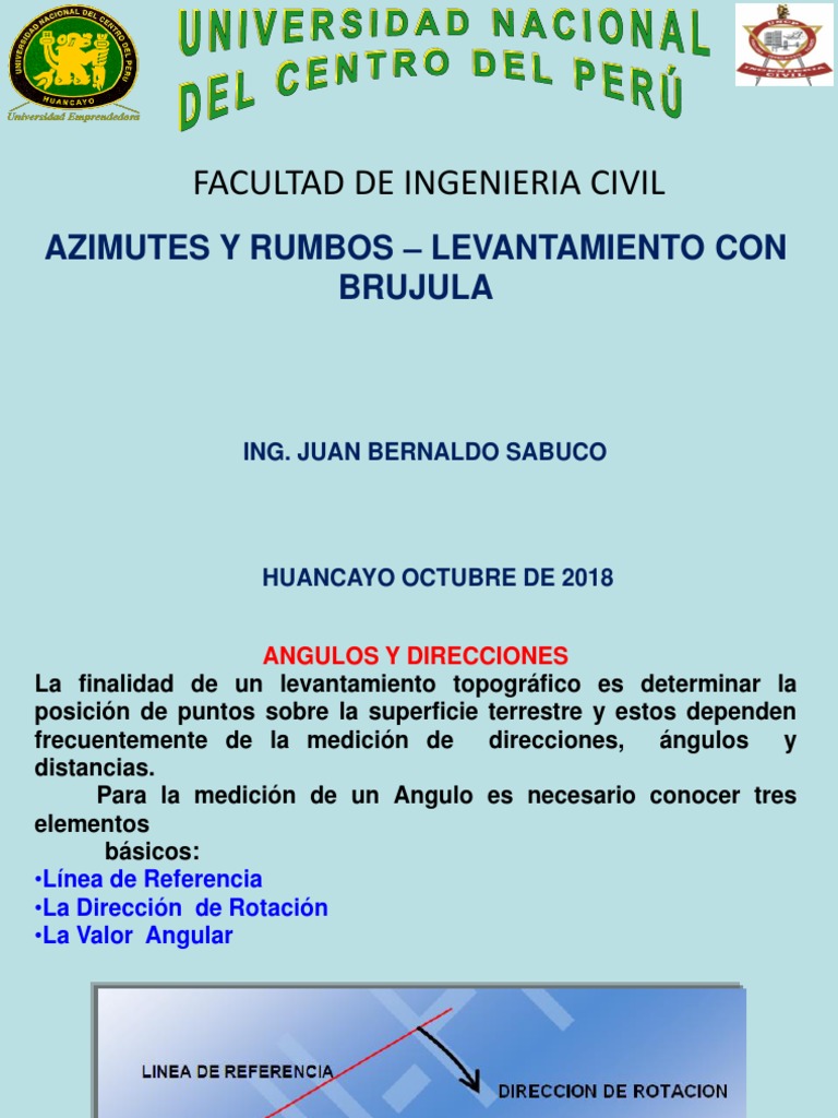 4.-Azimutes y Rumbos - Levantamiento Con Brujula | PDF | Azimut | Brújula