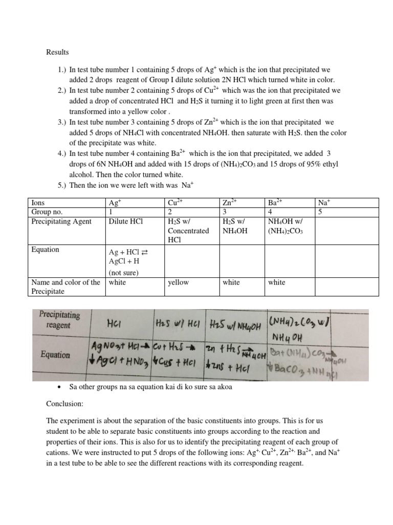 LAB REPORT Results Conclusion Table | PDF