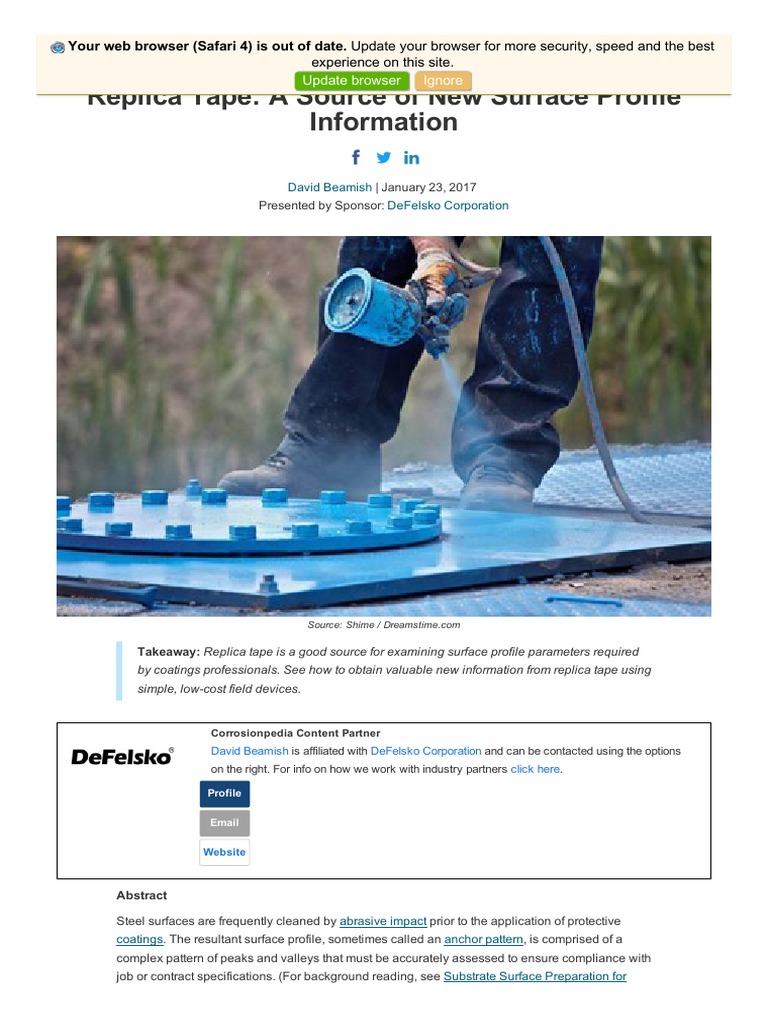 Replica Tape: A Source of New Surface Profile Information | PDF ...