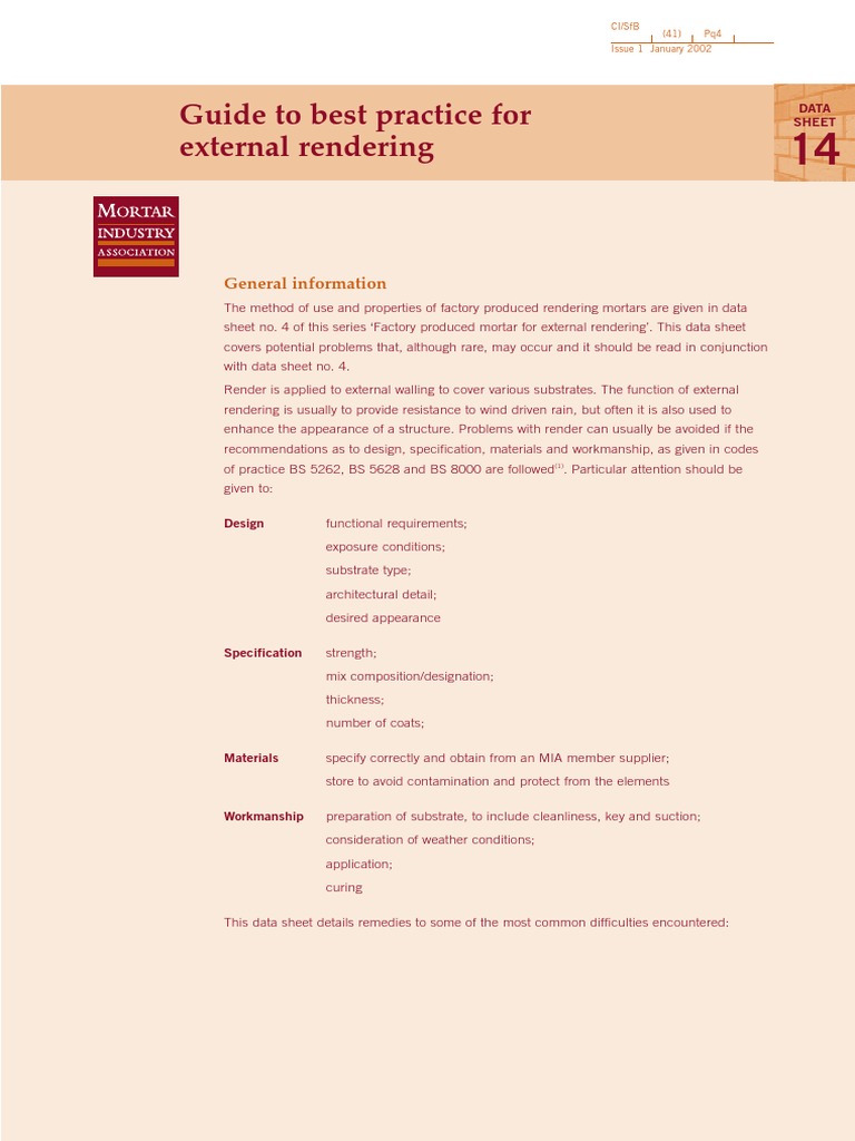 External Rendering PDF | PDF | Cement | Plaster