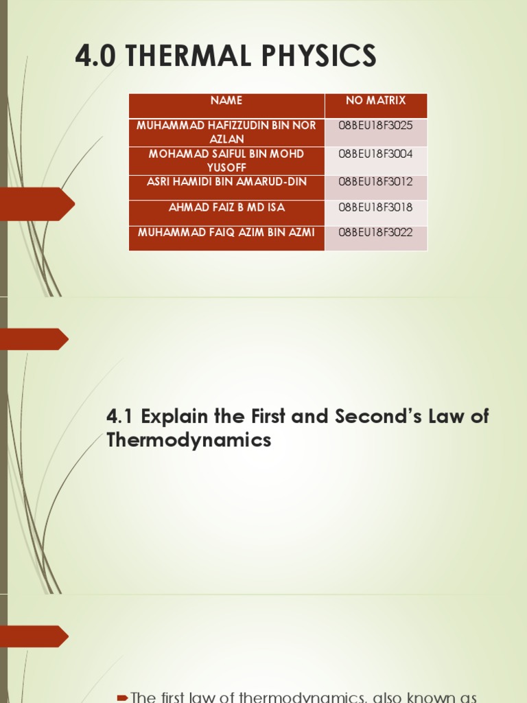 4.0 Thermal Physics | PDF | Gases | Heat
