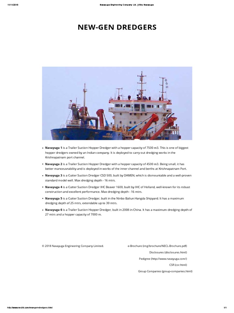 New Gen Dredgers | PDF | Dredging | Construction Equipment