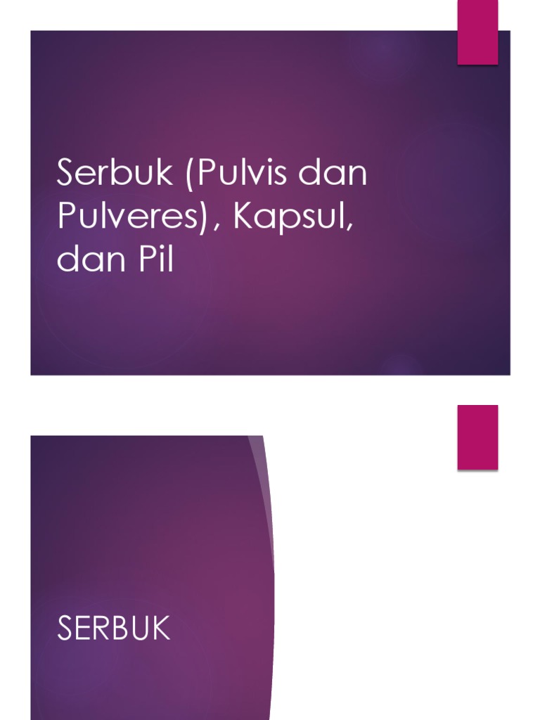 Kapsul, Serbuk Dan Pil | PDF