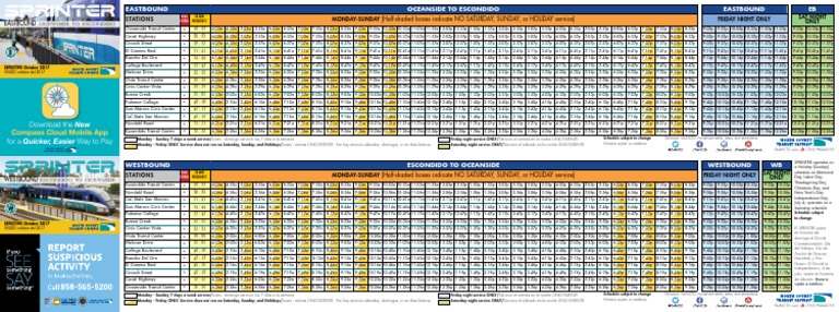 Sprinter Schedule | PDF