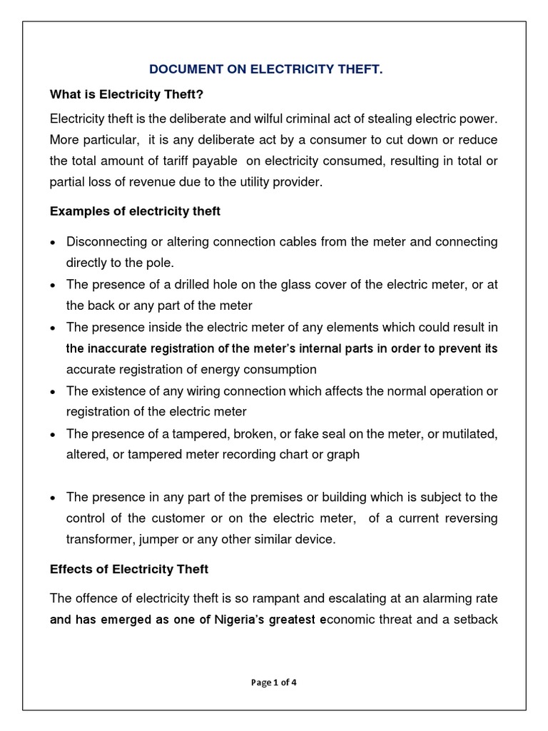 Circular On Electricity Theft | PDF | Theft | Deviance (Sociology)