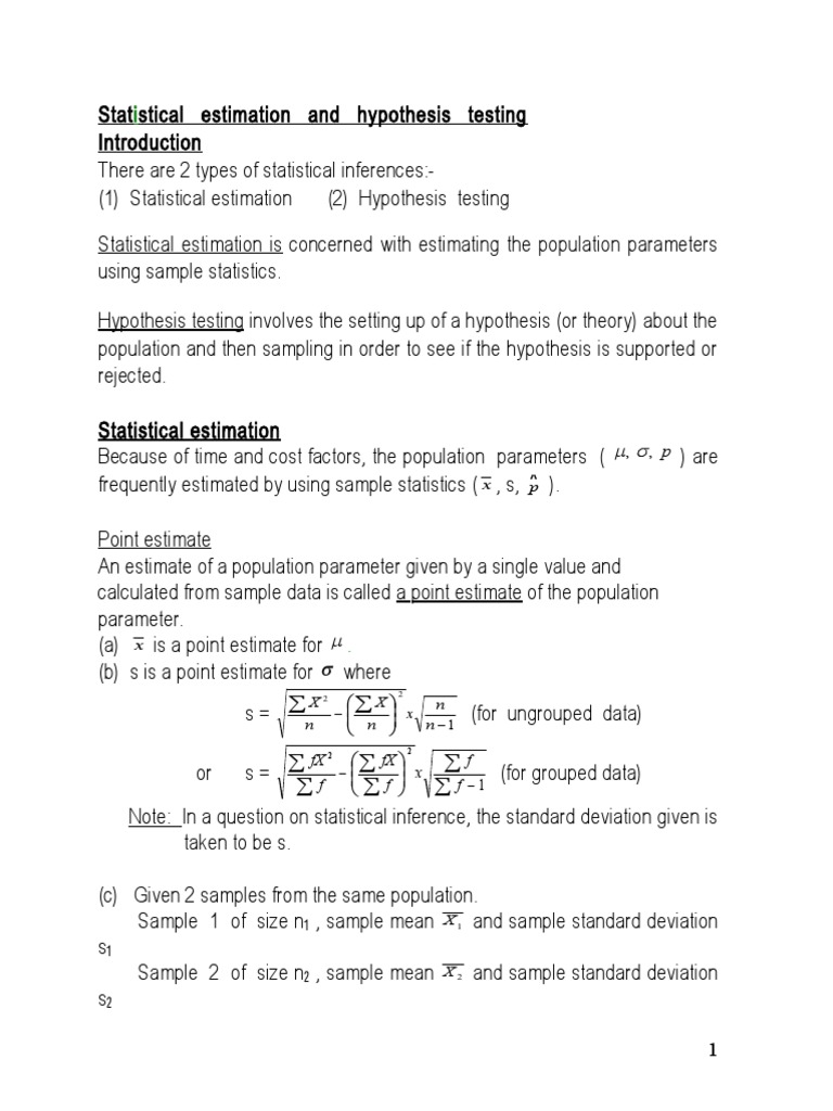 8 Statistical Estimation | PDF | Confidence Interval | Statistics