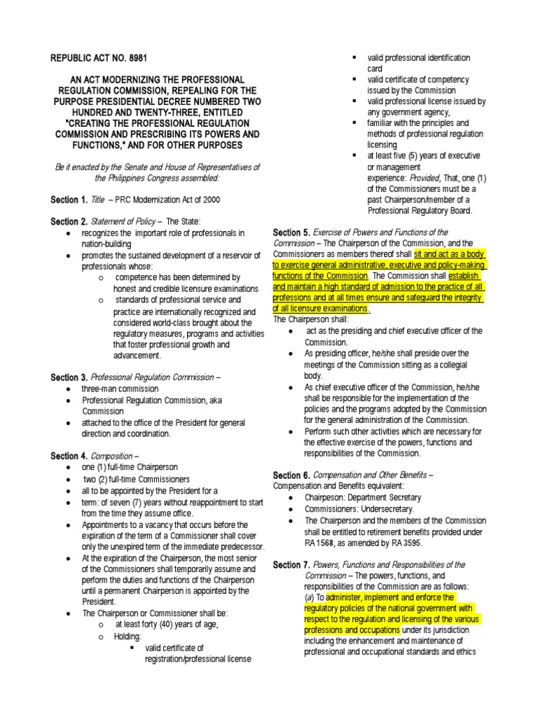 Ra 8981 | PDF | Licensure | Profession