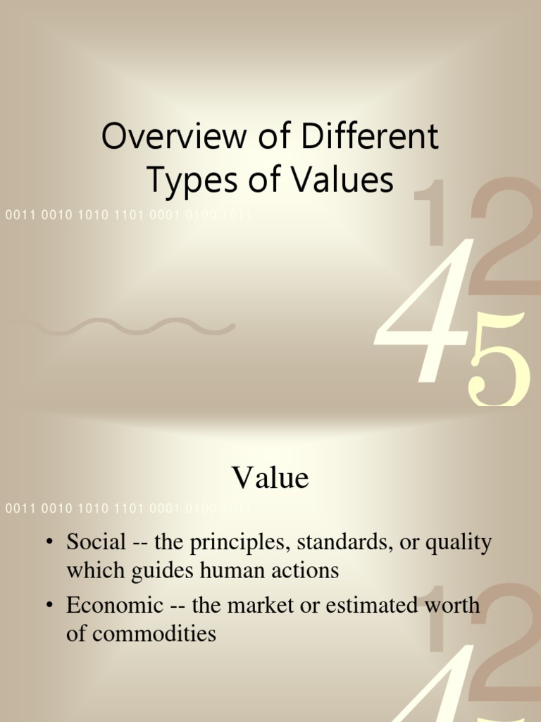 Social and Economic Values Overview | PDF | Value (Economics) | Value ...