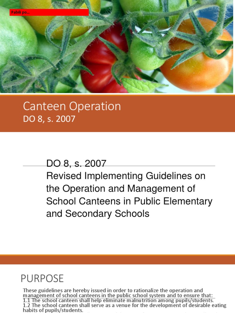 Canteen Operation | PDF | Teachers | Foods