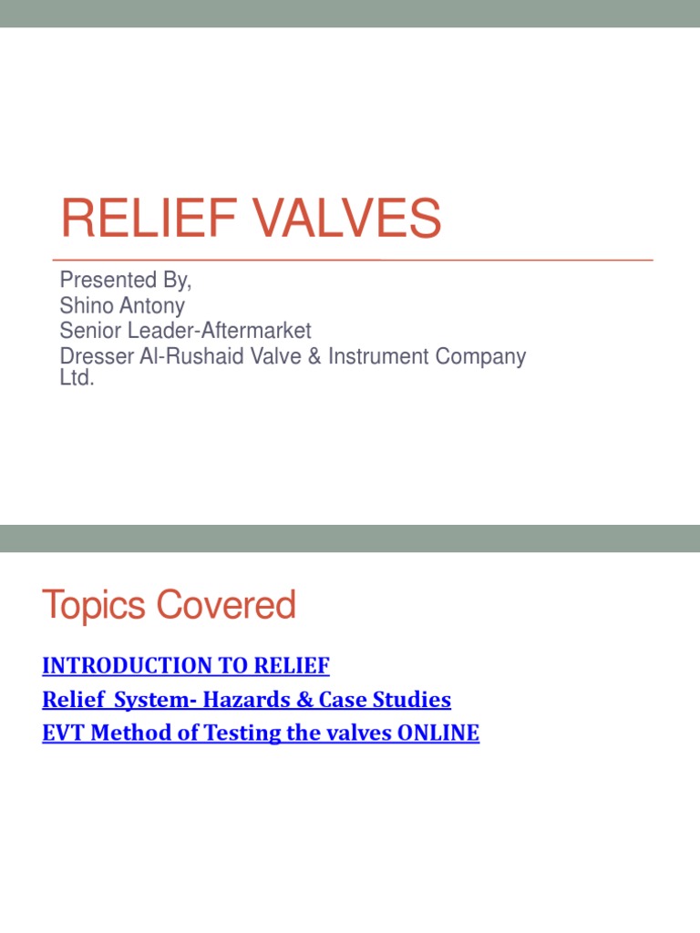 Relief Valves | PDF | Valve | Chemical Reactor