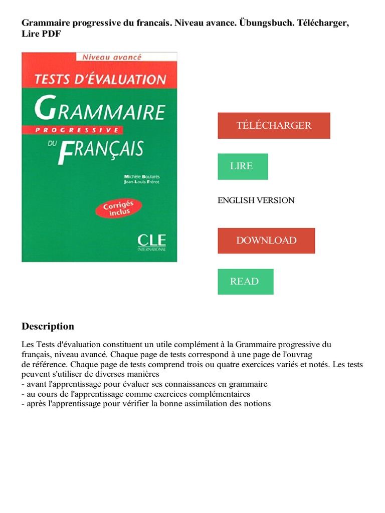 Grammaire progressive du français avancé | PDF | Édition électronique ...