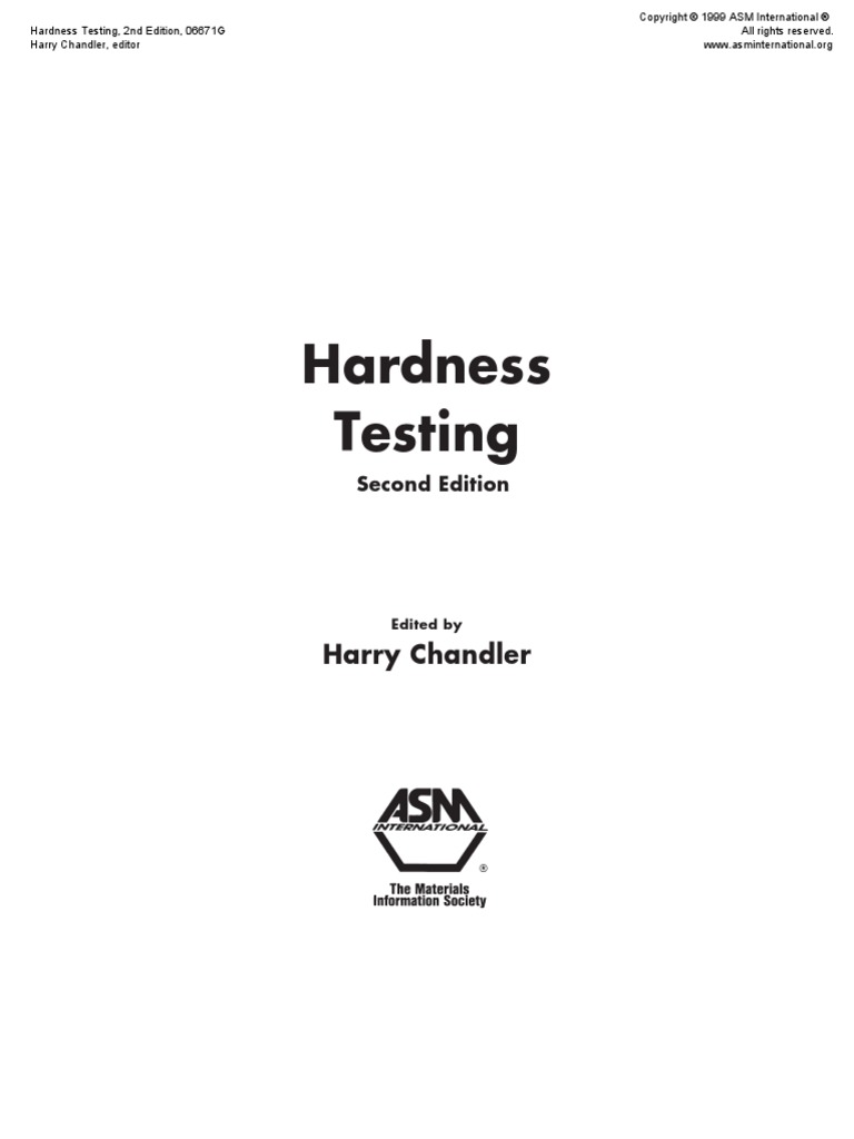 Asm Hardness | PDF | Hardness | Applied And Interdisciplinary Physics
