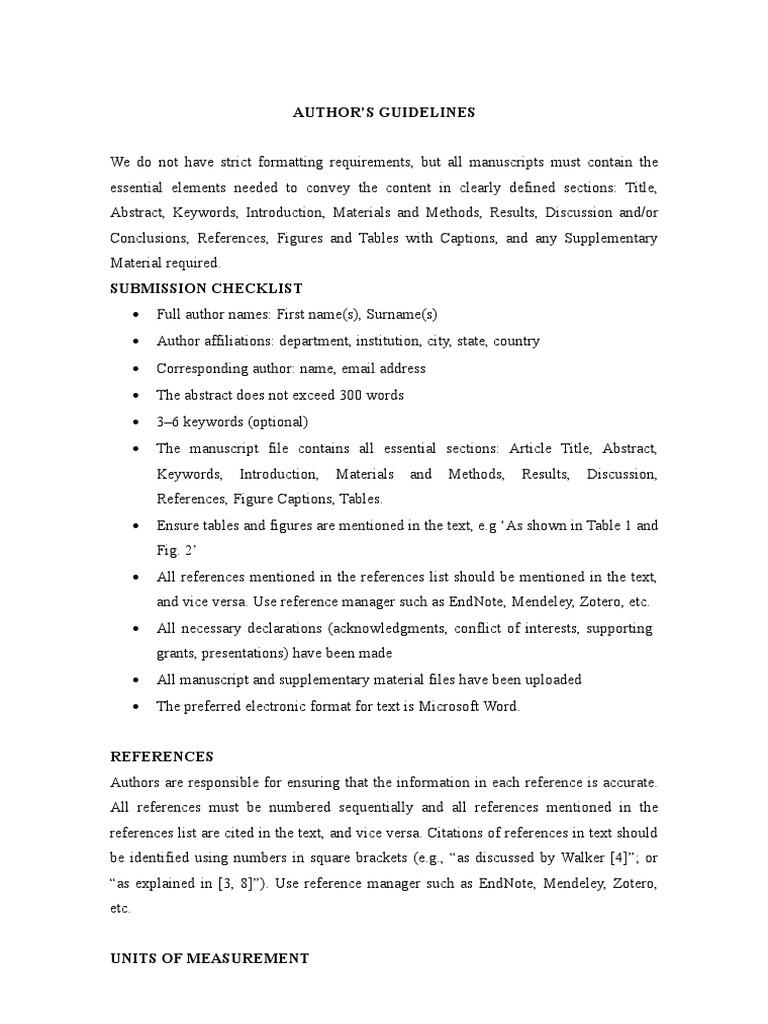 Guidelines for Preparing and Submitting Manuscripts for Publication | PDF | Editing | Citation