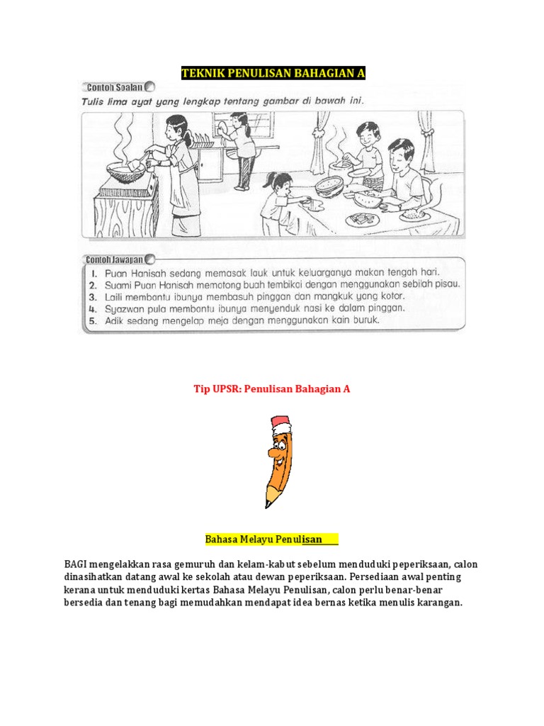 74 Contoh Latihan Karangan Upsr Pdf