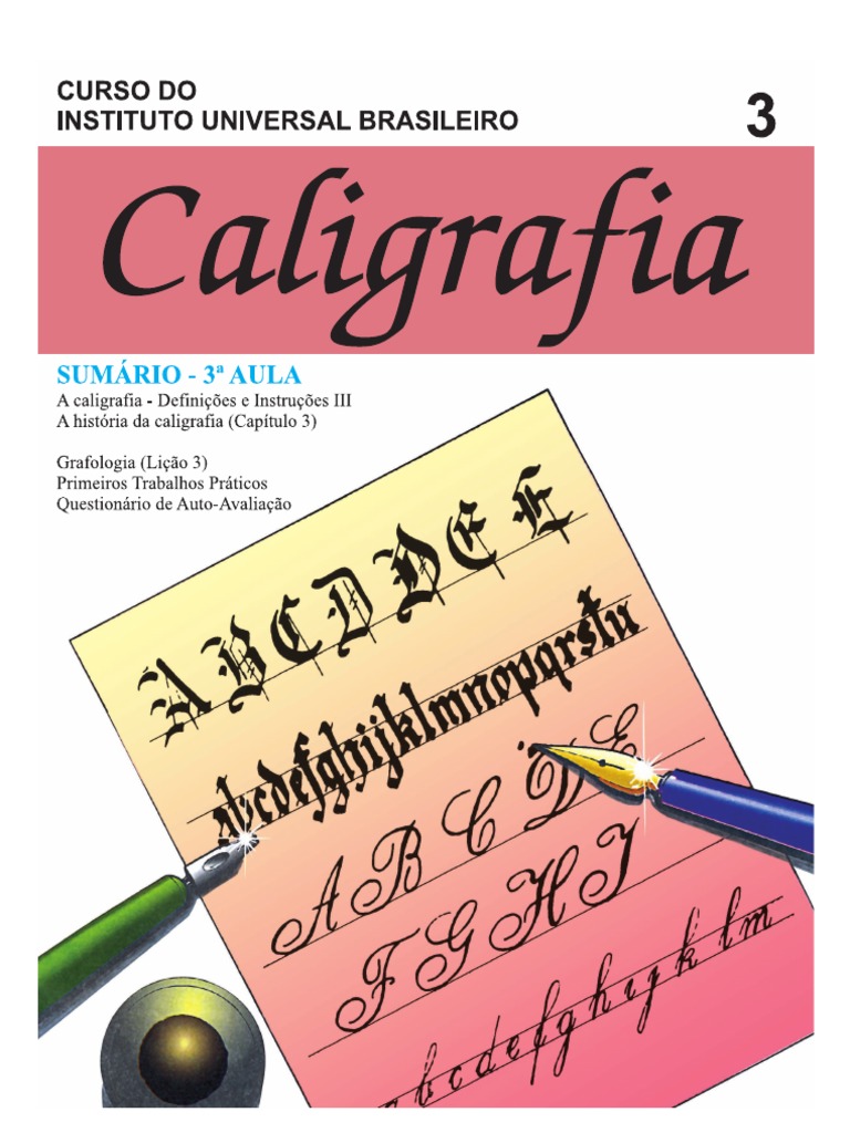 163215296-Curso-de-Caligrafia-Aula-03.pdf | Caligrafia | Caixa Alta e Caixa Baixa