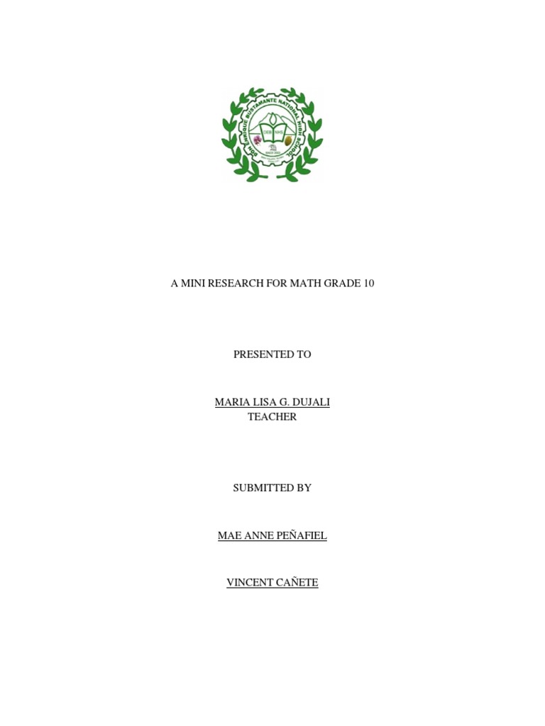A Mini Research For Math Grade 10 | PDF | Descriptive Statistics ...