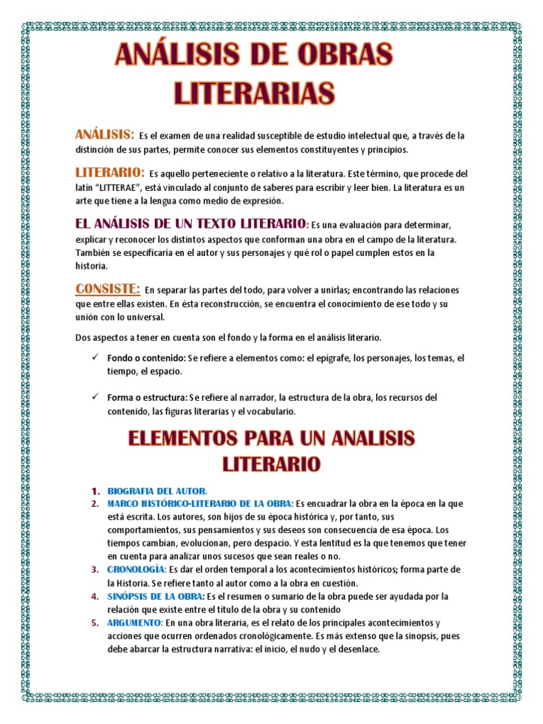 Análisis de Obras Literarias | PDF | Castor | Autor