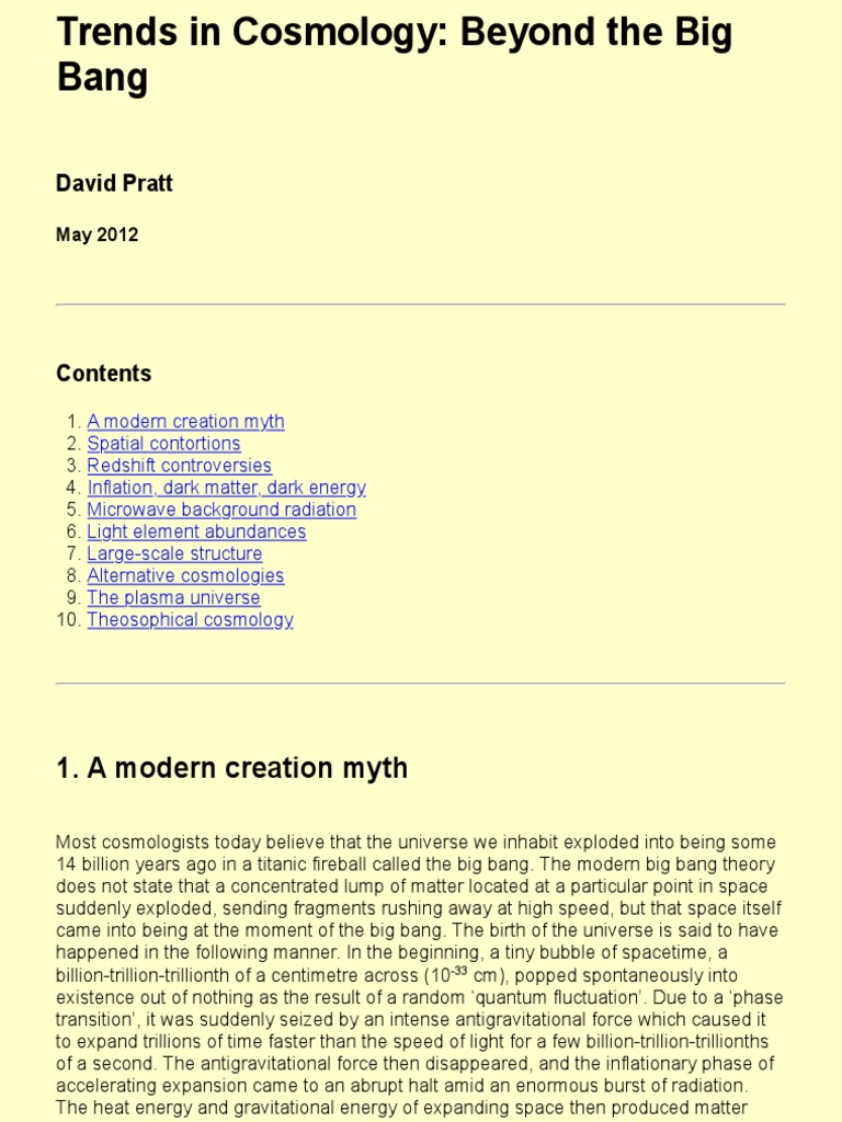 Cosmology: Beyond The Big Bang | PDF | Redshift | Big Bang