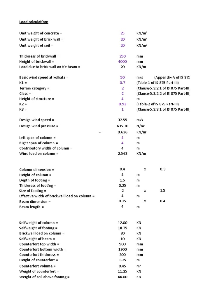Load Calculation | Download Free PDF | Column | Structural Engineering