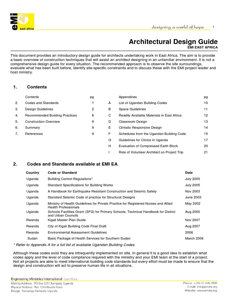 Uganda Architectural Design Guidelines | PDF | Roof | Wall