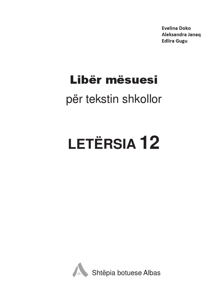 Libri Mesuesit Letersia 12 | PDF