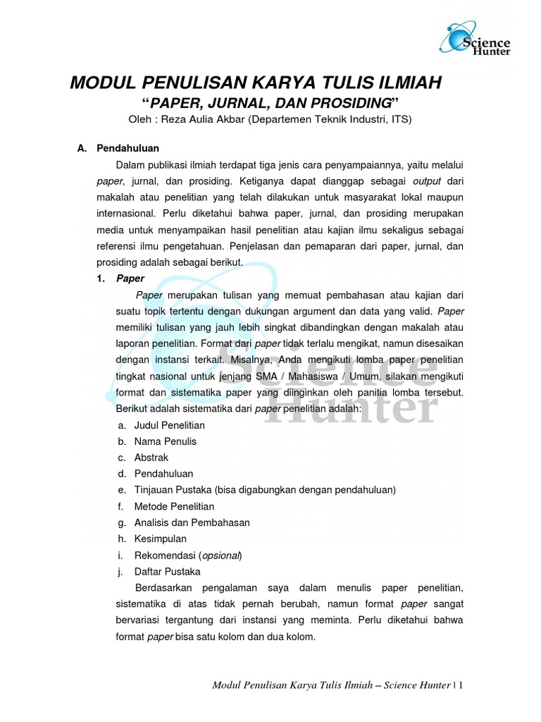 Modul Paper, Jurnal, Dan Prosiding | PDF | Karier & Perkembangan | Seni
