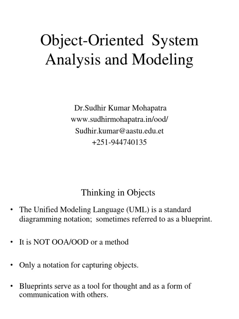 Object-Oriented System Analysis Modeling | PDF | Object (Computer Science) | Object Oriented ...