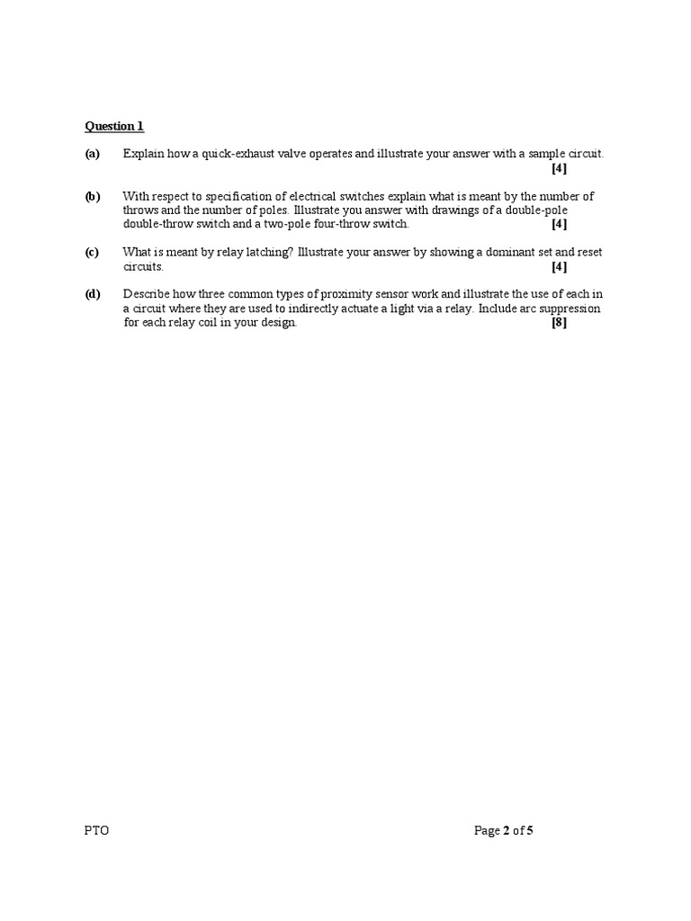 Automated System Past Papers | PDF | Programmable Logic Controller | Relay