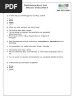 Sample Paper: Year 7 Ict C3 TIME: 45 Minutes | PDF | Printer (Computing ...