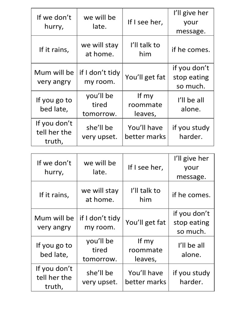 Domino First Conditional Printable | PDF