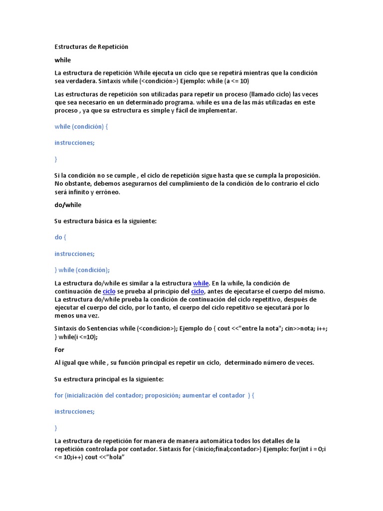 Estructuras de Repetición | PDF | Programación de computadoras ...