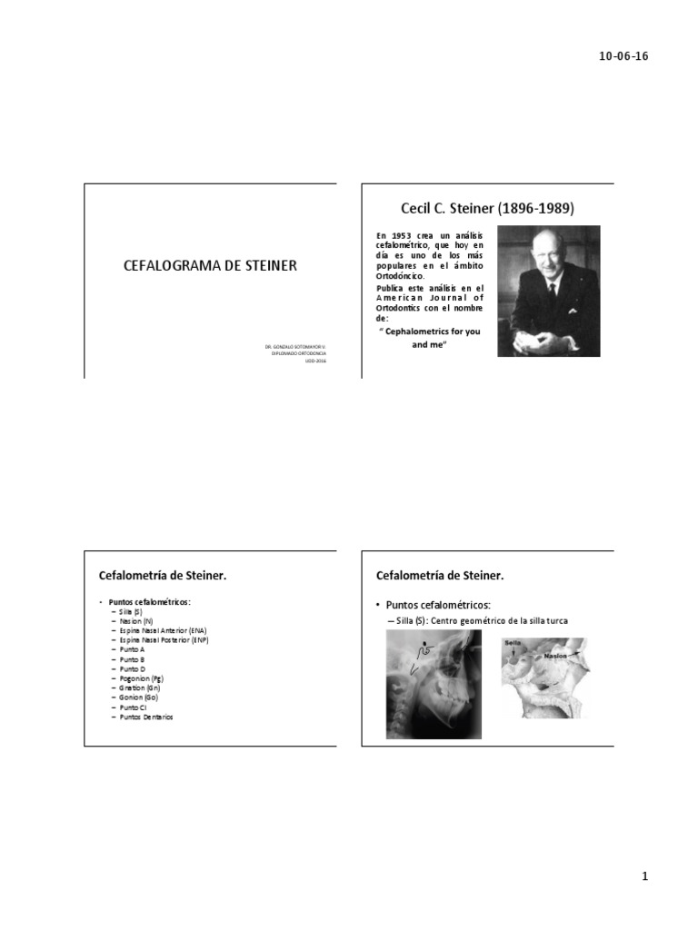 Análisis Cefalométrico de Steiner | PDF | Diente | Cara