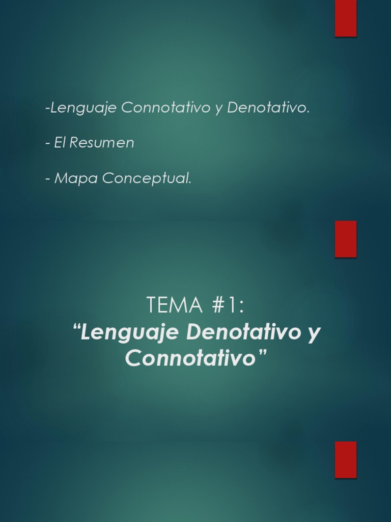 Lenguaje Connotativo y Denotativo. - El Resumen - Mapa Conceptual. | Descargar gratis PDF ...