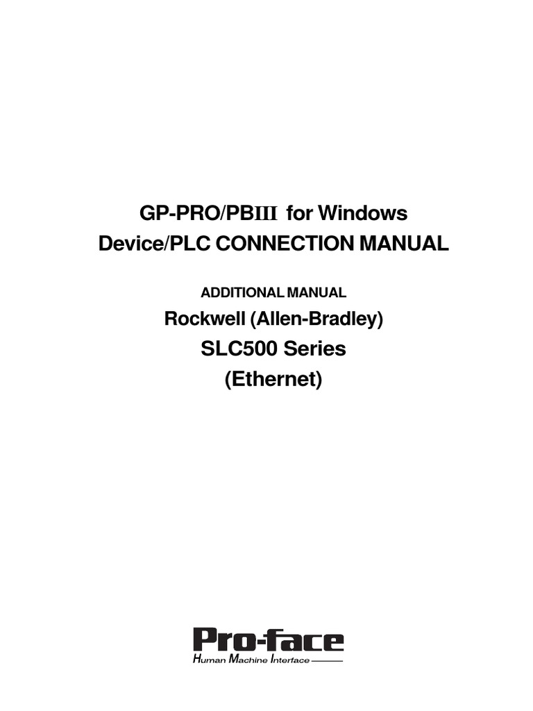 GP-PRO/PBIII For Windows Device/Plc Connection Manual: Rockwell (Allen ...