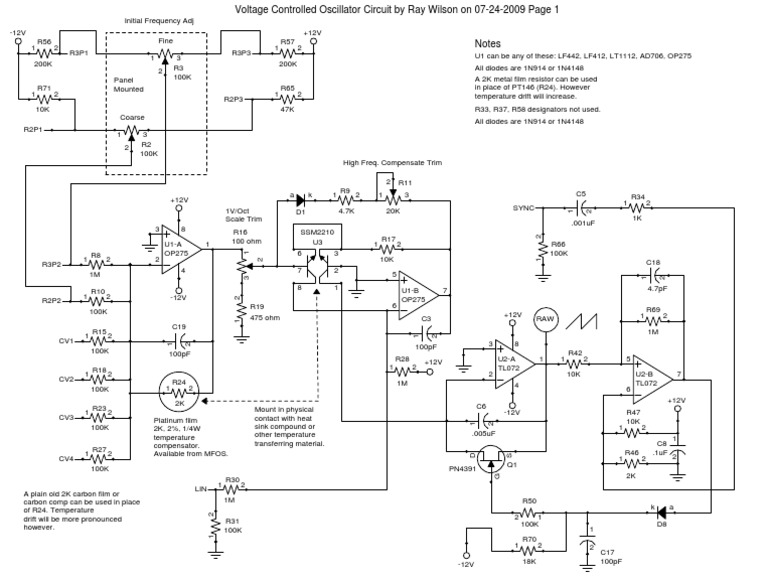 Vco Circuit Schematic | PDF | Electrical Engineering | Electricity