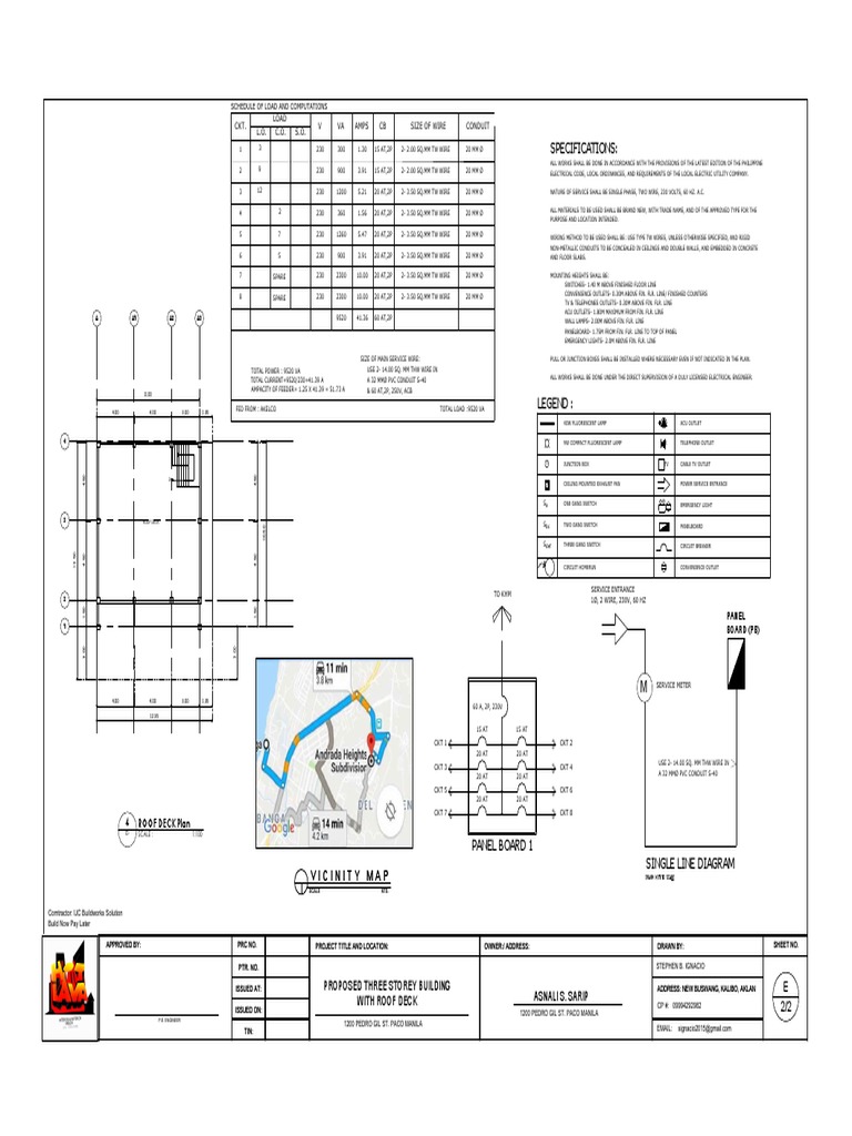 Schedule of Load and Computations: Providing Details on Circuit Loads ...