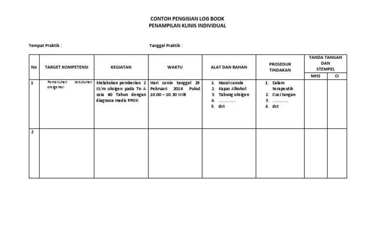 Format Log Book | PDF