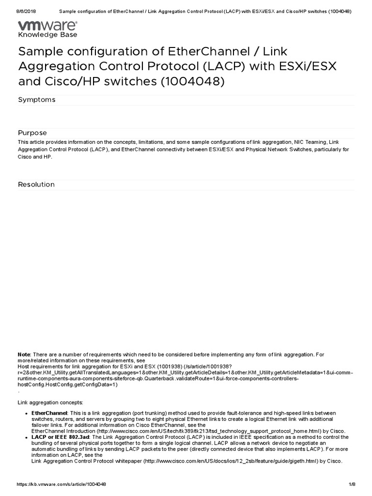 Sample Configuration of EtherChannel - Link Aggregation Control ... Sample Configuration of EtherChannel - Link Aggregation Control ...
