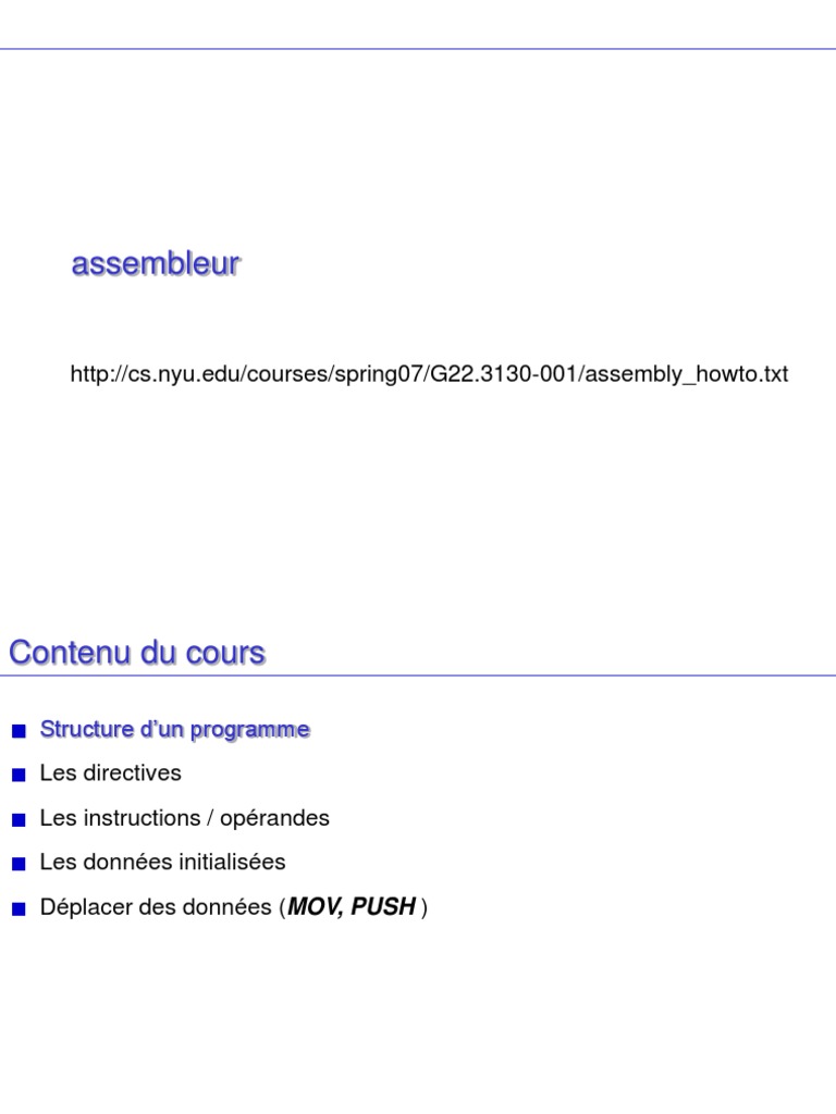 Annexe Jeu Dinstructions Du 8086 | PDF | Assembleur | Processeur
