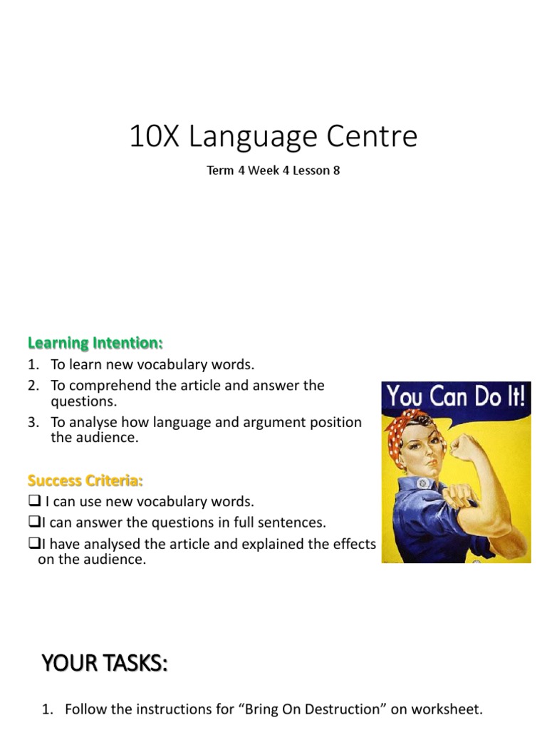 Term 4 Week 4 Lesson 8 | PDF