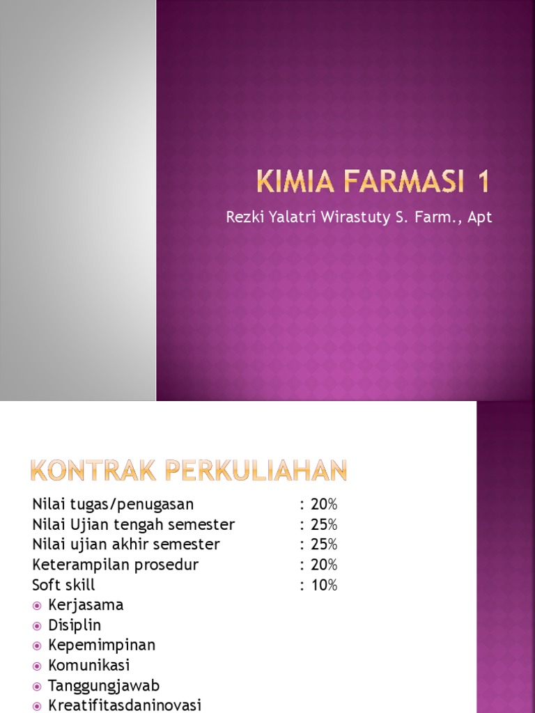 Kimia Farmasi 1 | PDF