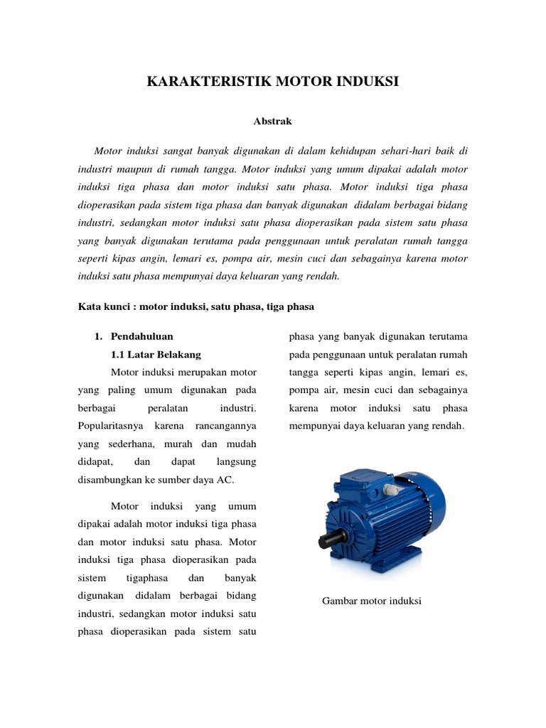 Karakteristik Motor Induksi | PDF