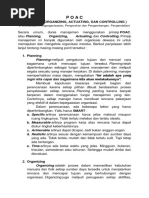 Pengertian dan Fungsi POAC dalam Manajemen | PDF