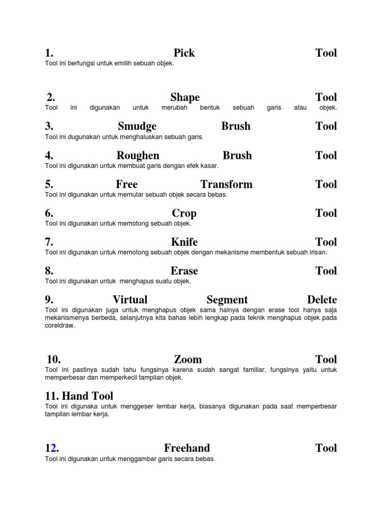 Fungsi Tools2 Pada Corel Draw | PDF | Griya & Taman | Seni