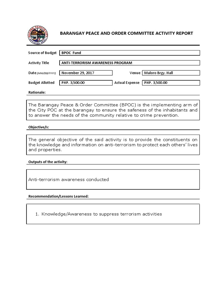 2017 BPOC Activity Report Anti-Terrorism | PDF