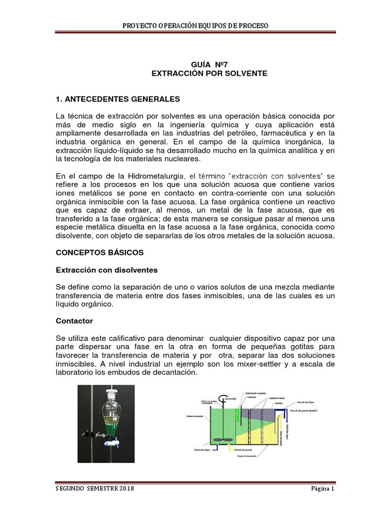 Guia 7 Extraccion Por Solvente | PDF | Solvente | Materiales