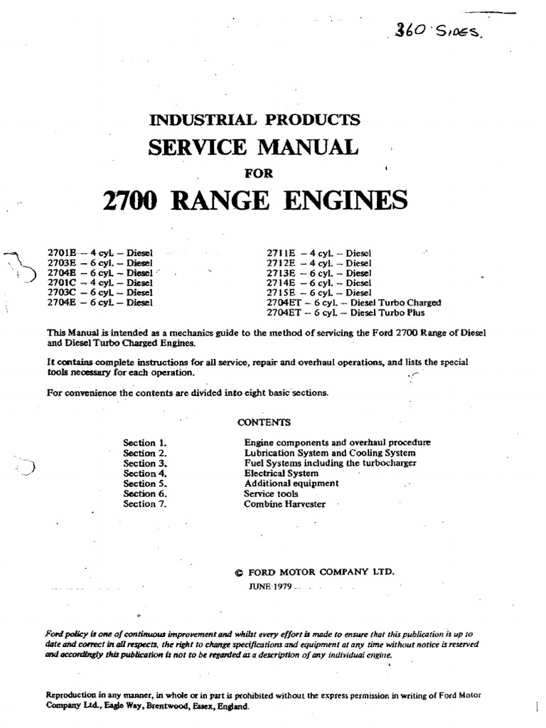 Ford 2700 Workshop Manual PDF | PDF | Cylinder (Engine) | Piston